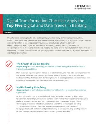 Digital Transformation Checklist: Apply the Top Five Digital and Data ...