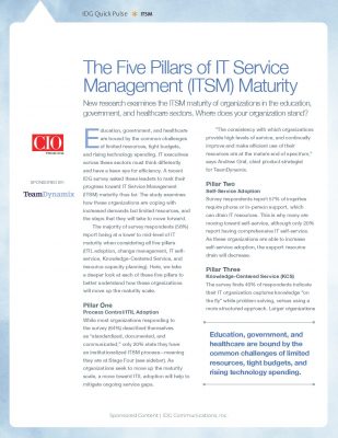 The Five Pillars of IT Service Management (ITSM) Maturity Whitepaper ...
