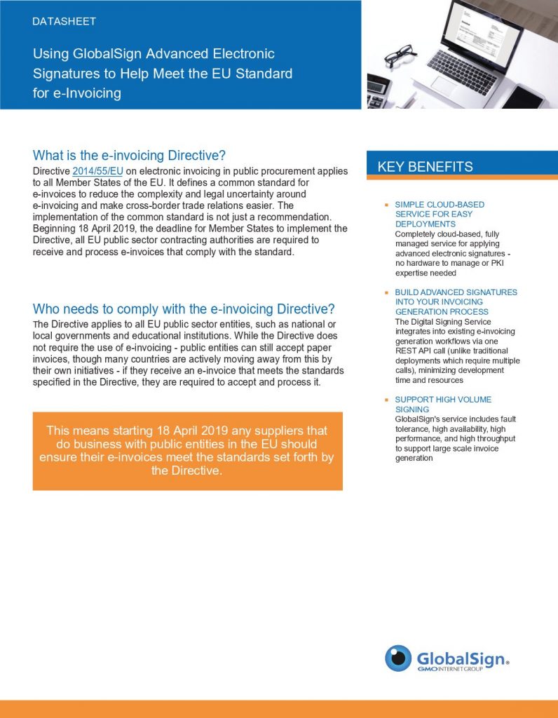 Using Global Sign Advanced Electronic Signatures to Help Meet the EU ...