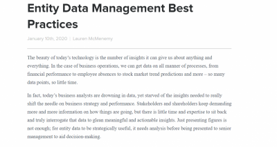Entity Data Management Best Practices | DemandTalk