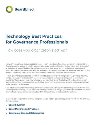Technology Best Practices for Governance Professionals Whitepaper ...