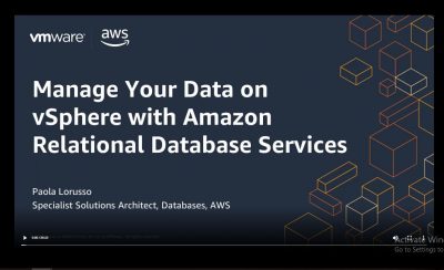 Manage Your Data on vSphere with Amazon Relational Database Services | DemandTalk