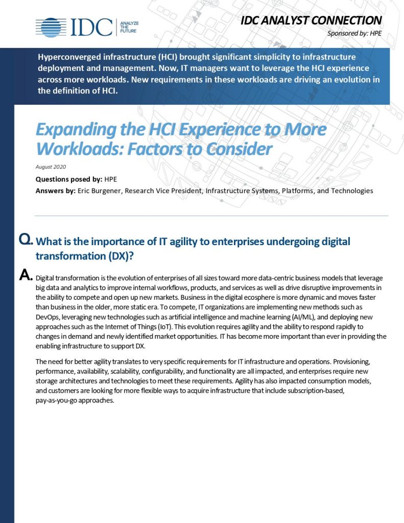 Expanding the HCI Experience to More Workloads: Factors to Consider ...