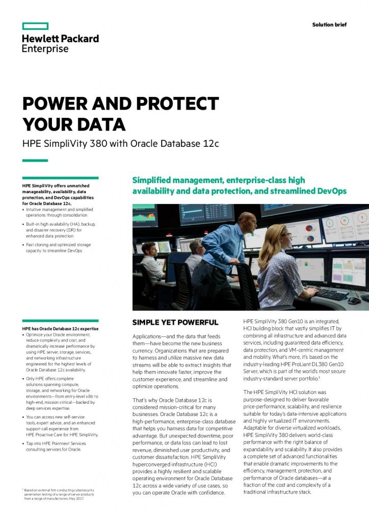 Power and protect your data – HPE SimpliVity 380 with Oracle Database | DemandTalk