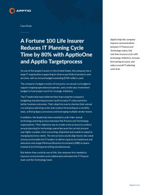 A Fortune 100 Life Insurer Reduces IT Planning Cycle Time by 80% with ...
