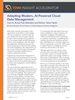 TDWI Insight Accelerator: Adopting Modern, AI-Powered Cloud Data Management Whitepaper |AI Demand