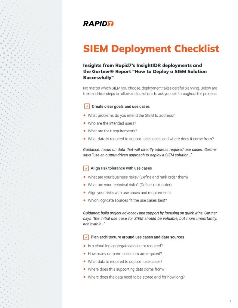 SIEM Deployment Checklist | DemandTalk