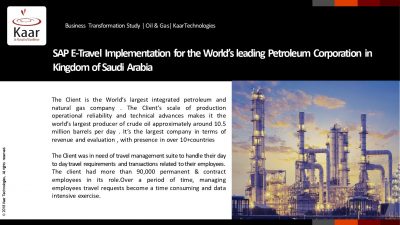 SAP E-Travel Implementation for the World’s leading Petroleum ...