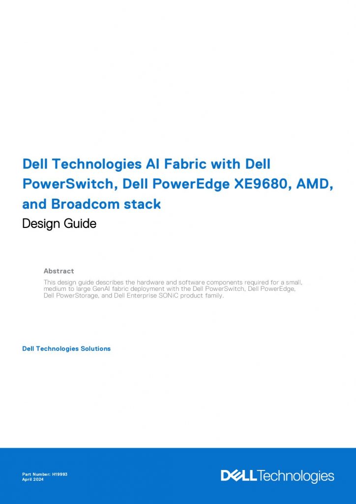 Dell Technologies AI Fabric with Dell PowerSwitch, Dell PowerEdge ...