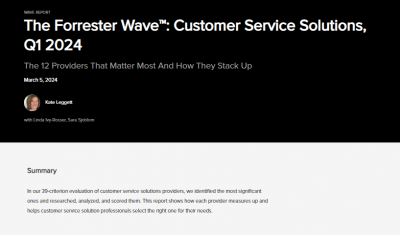 The Forrester Wave™: Customer Service Solutions, Q1 2024 | DemandTalk
