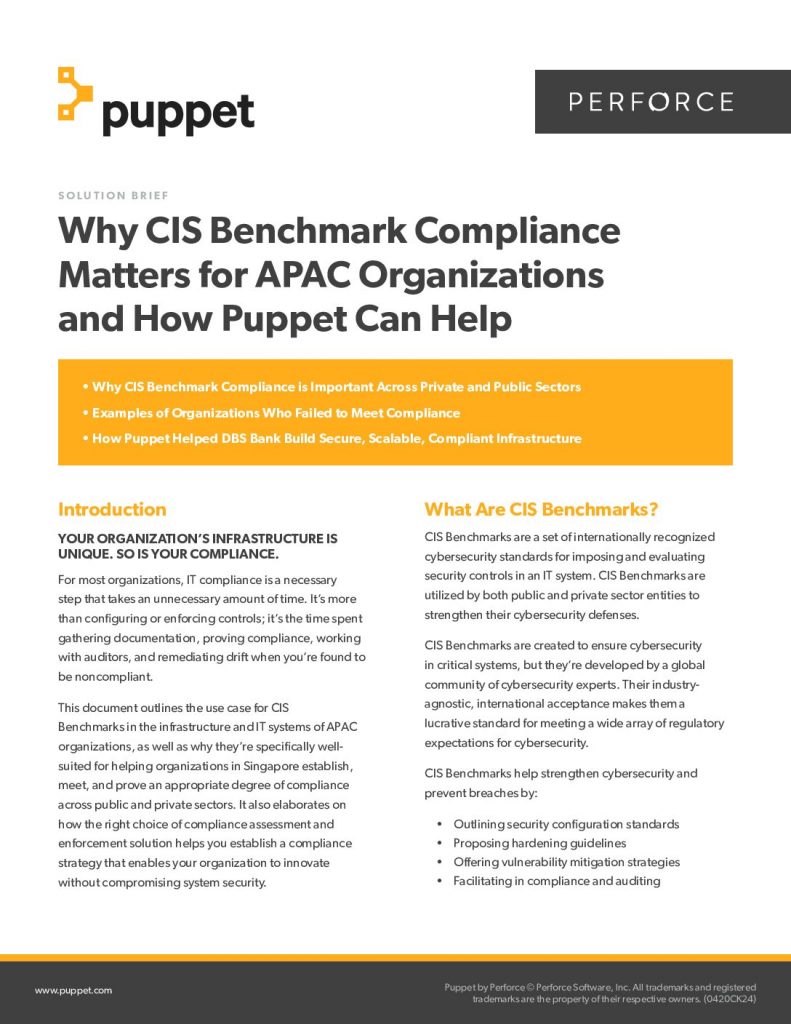 Why CIS Benchmark Compliance Matters for APAC Organizations and How Puppet Can Help | DemandTalk
