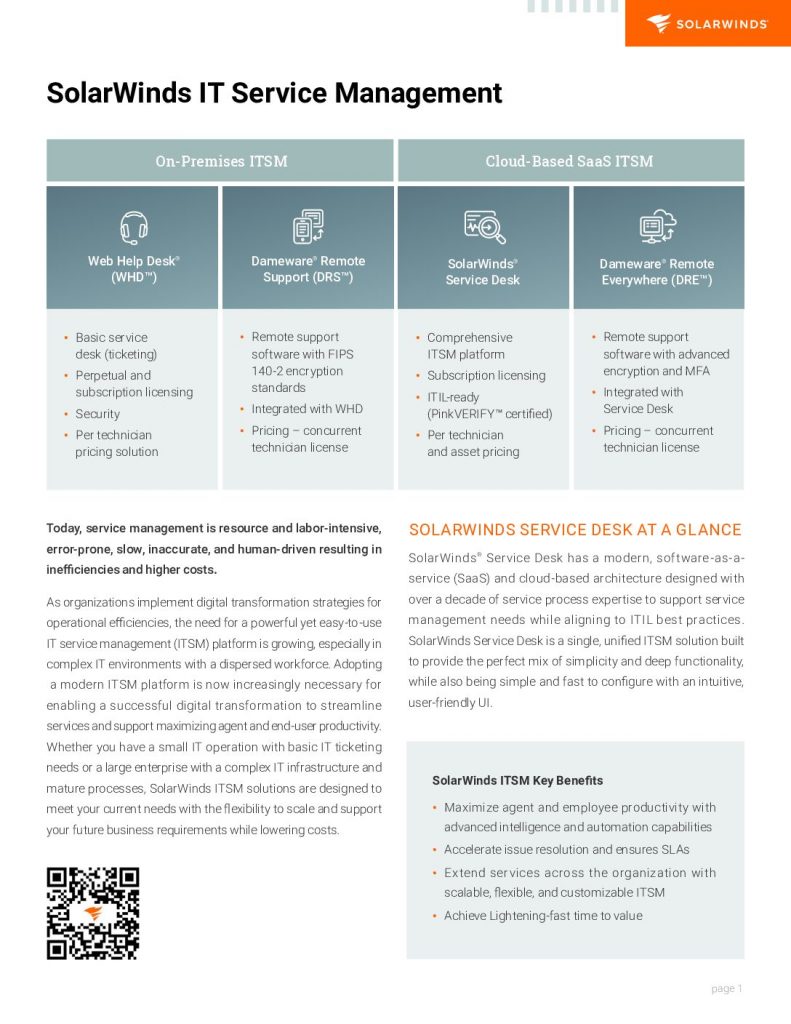 SolarWinds IT Service Management | DemandTalk