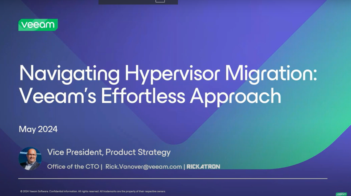 Navigating Hypervisor Migration: Veeam’s Effortless Approach | DemandTalk