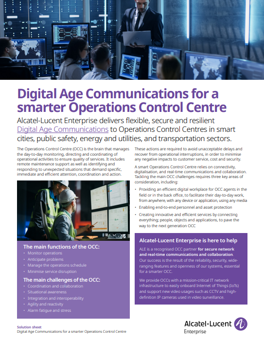 Digital Age Communications for a smarter Operations Control Centre ...