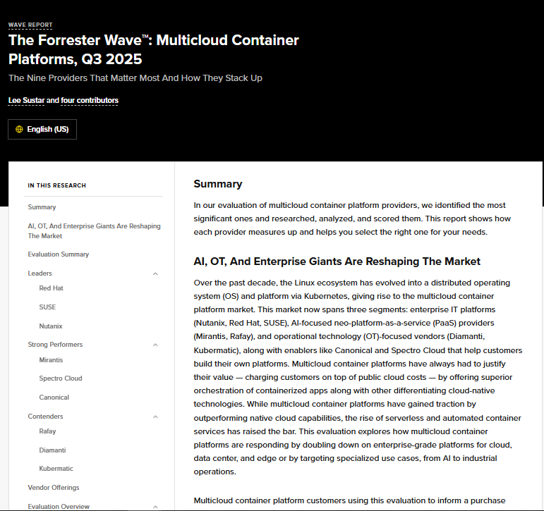 The Forrester Wave™: Multicloud Container Platforms, Q3 2025 | DemandTalk